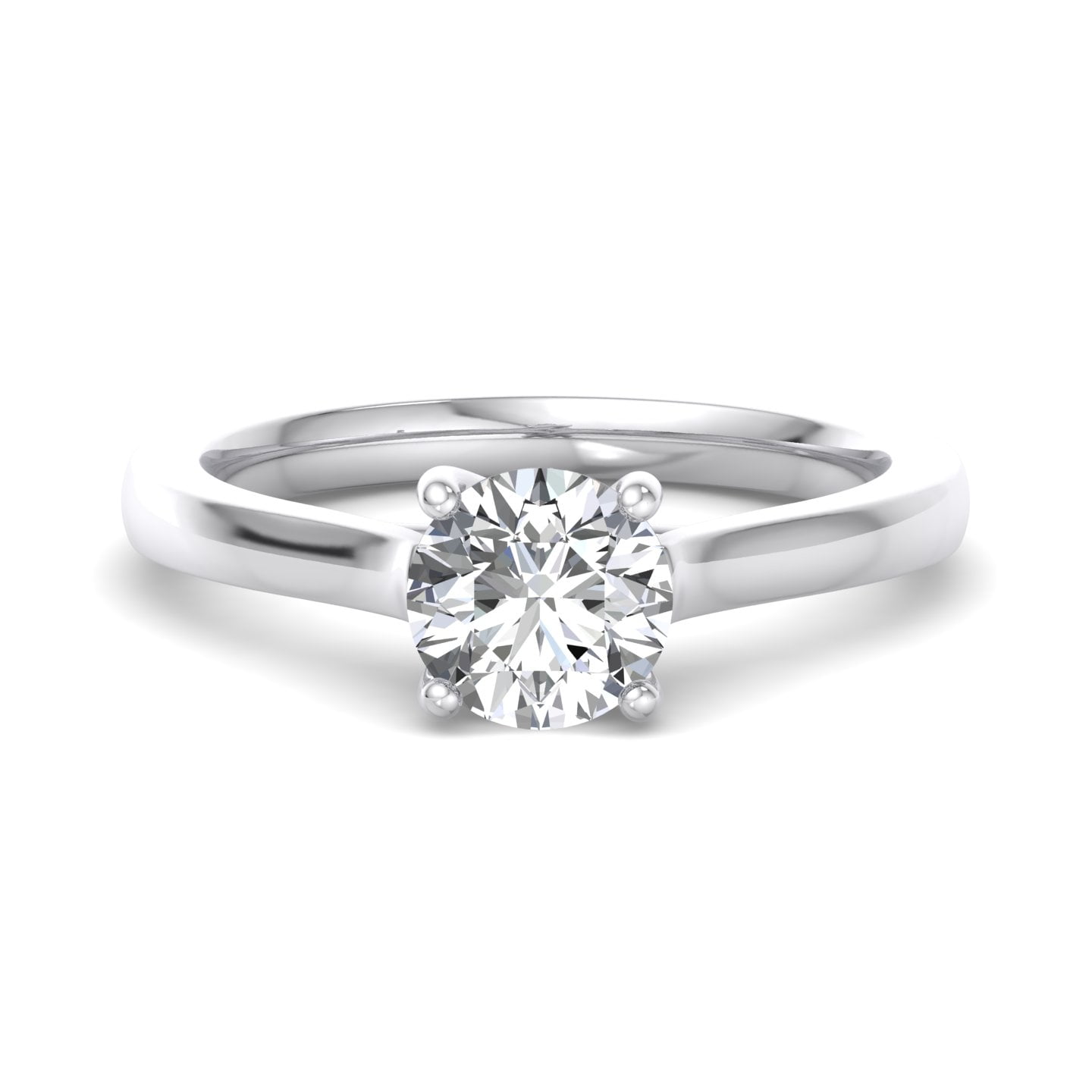 Arise Jewelry 14K White Gold Plated 1.57 Ct Round Cut Moissanite Ring ...