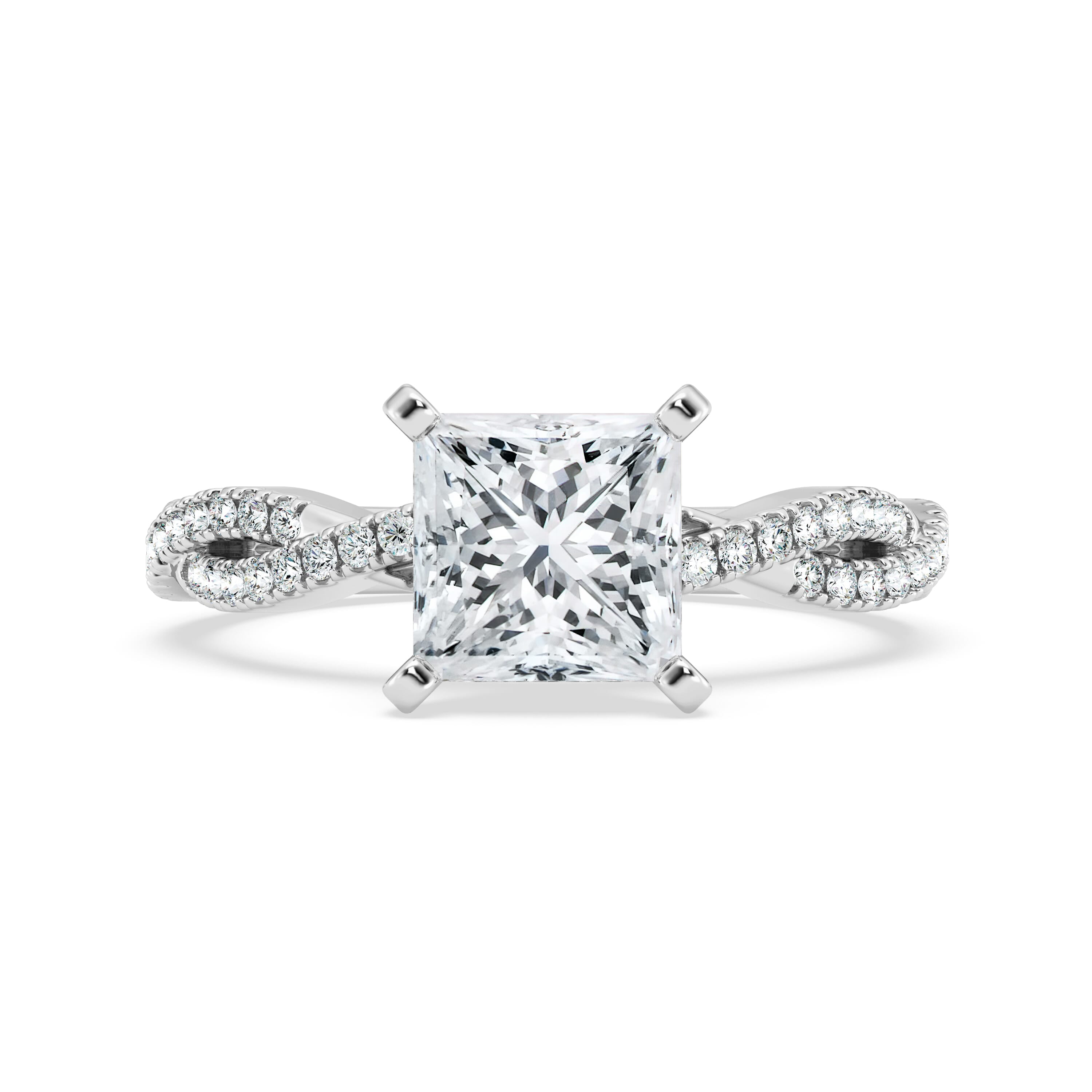 Arise Jewelry 14K White Gold Plated 1.79 Ct Princess Cut Moissanite ...