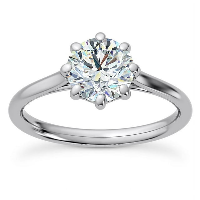 Arise Jewelry 14K White Gold Plated 2.24 Ct Round Cut Moissanite Ring ...