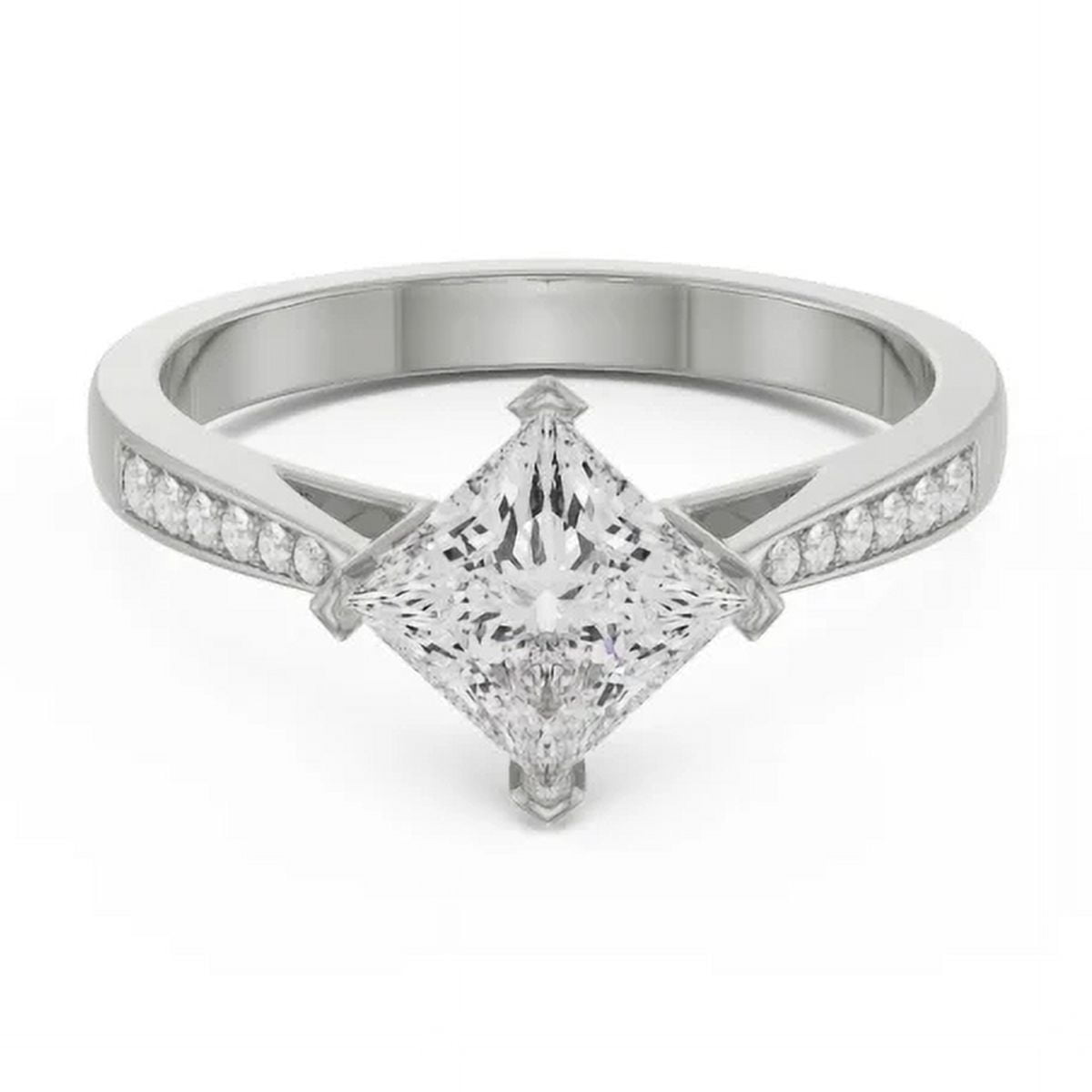 Arise Jewelry 14K White Gold Plated Ring - 1.68 Ct Moissanite ...