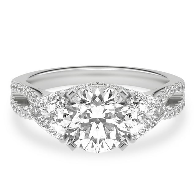 Arise Jewelry 2.02 Ct Round Cut Moissanite Engagement Ring - Dazzling ...