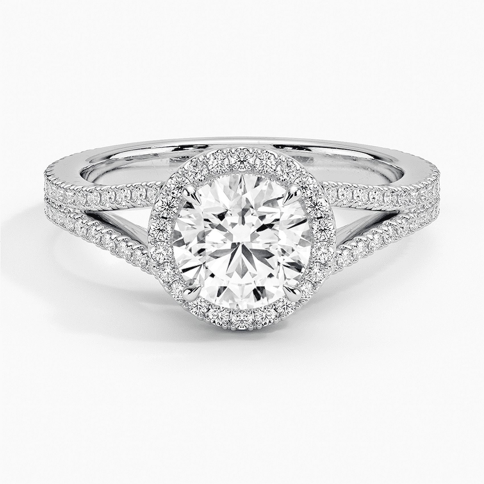 Arise Jewelry 2.02 Ct Round Cut Moissanite Ring - 14K White Gold Plated ...