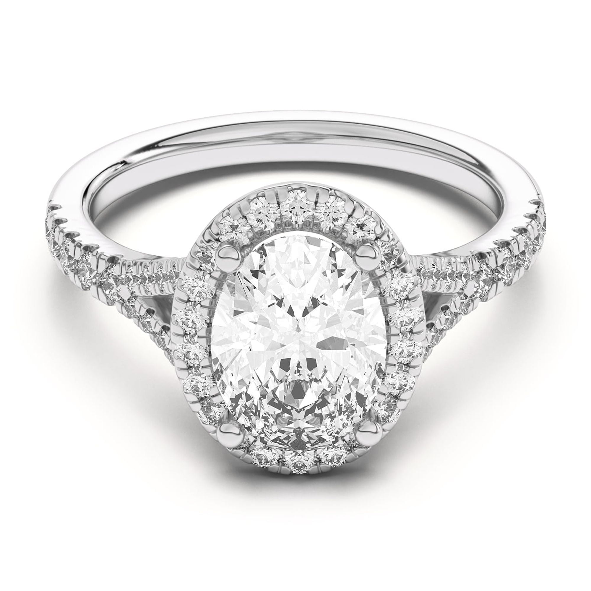 Arise Jewelry 2.13 Ct Oval Cut Moissanite Engagement Ring - 14K White ...