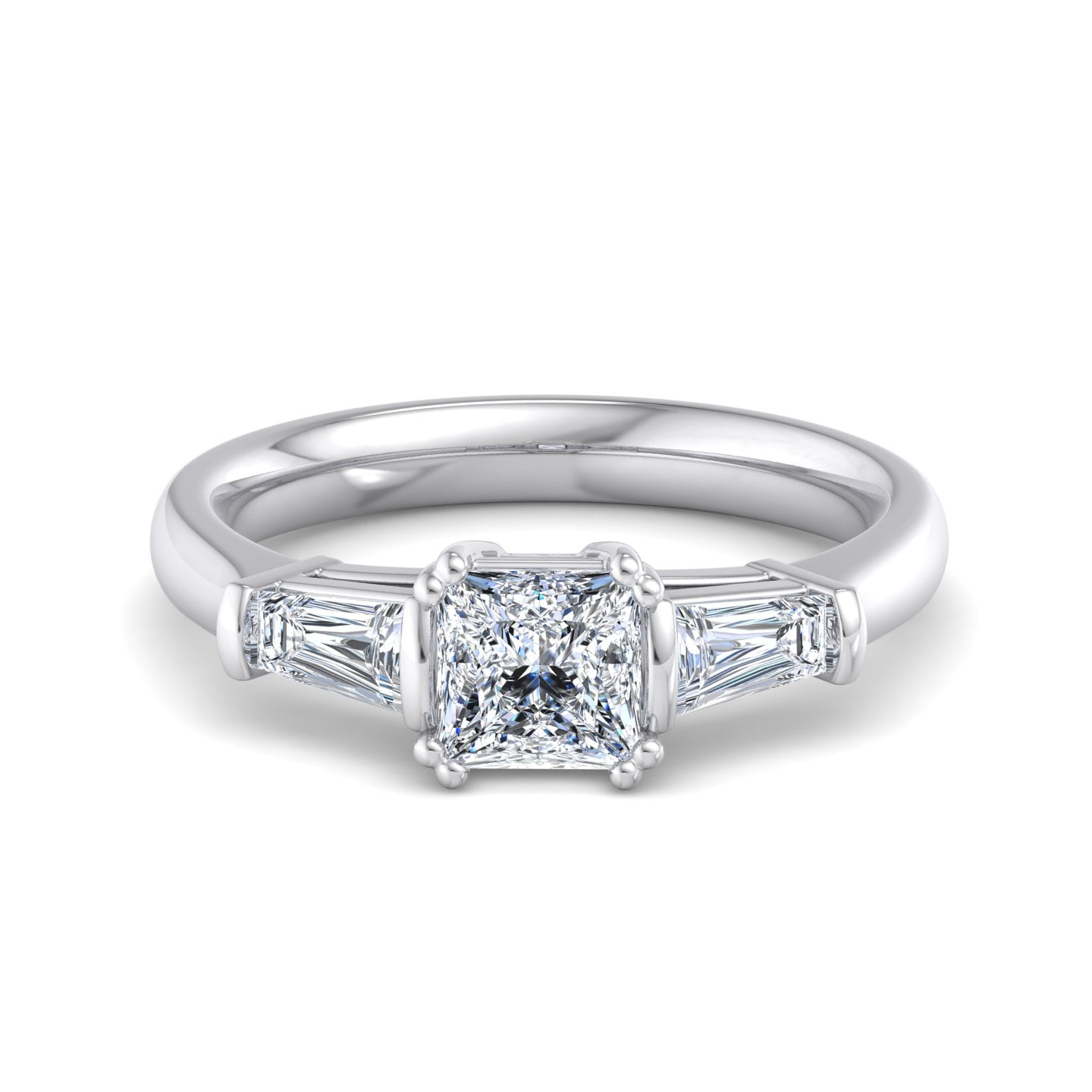 Arise Jewelry 2.13 Ct Princess Cut Moissanite Ring - 14K White Gold ...