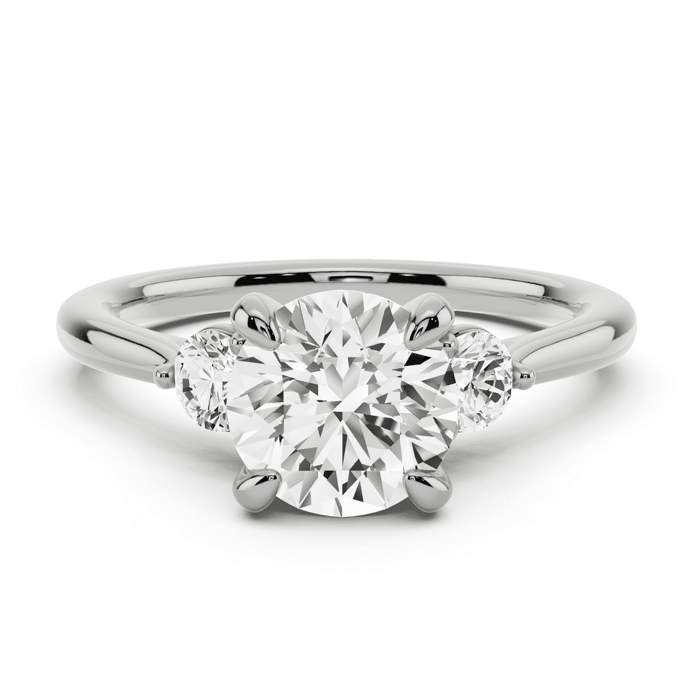Arise Jewelry 2.13 Ct Round Cut Moissanite Engagement Ring - Three ...