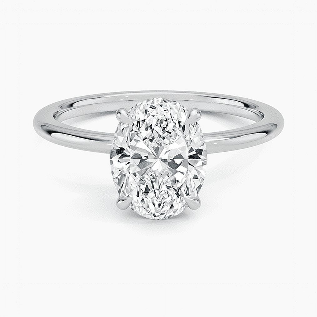 Arise Jewelry 2.24 Ct Oval Cut Moissanite Ring - 14K White Gold Plated ...