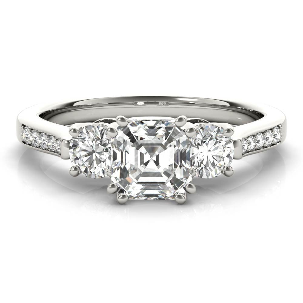Arise Jewelry Asscher Cut Moissanite Ring - 1.57 Ct Moissanite Anniversary Ring - Solitaire with ...