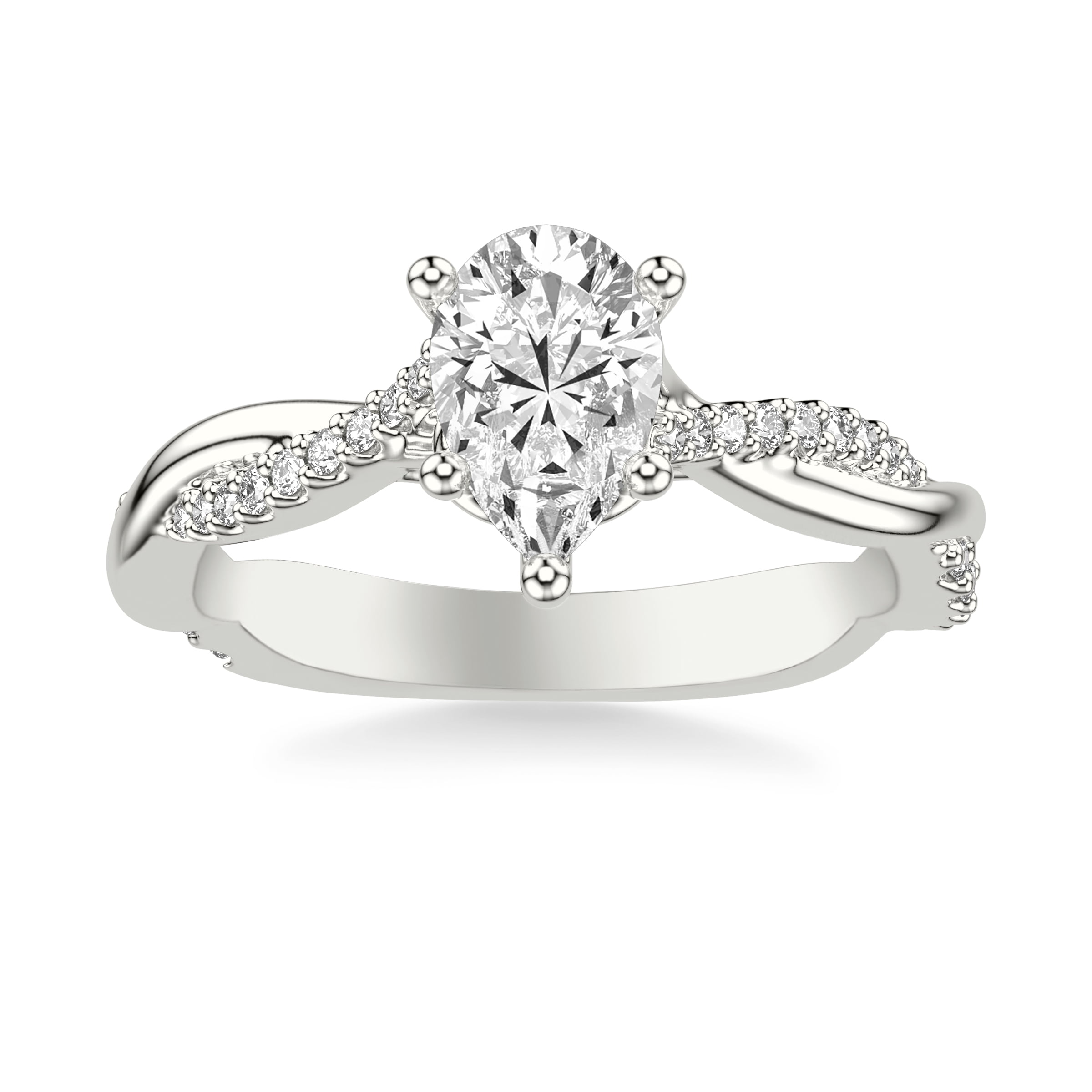 Arise Jewelry Exquisite 1.9 Ct Pear Cut Moissanite Ring - Moissanite - 14K White Gold Plated ...