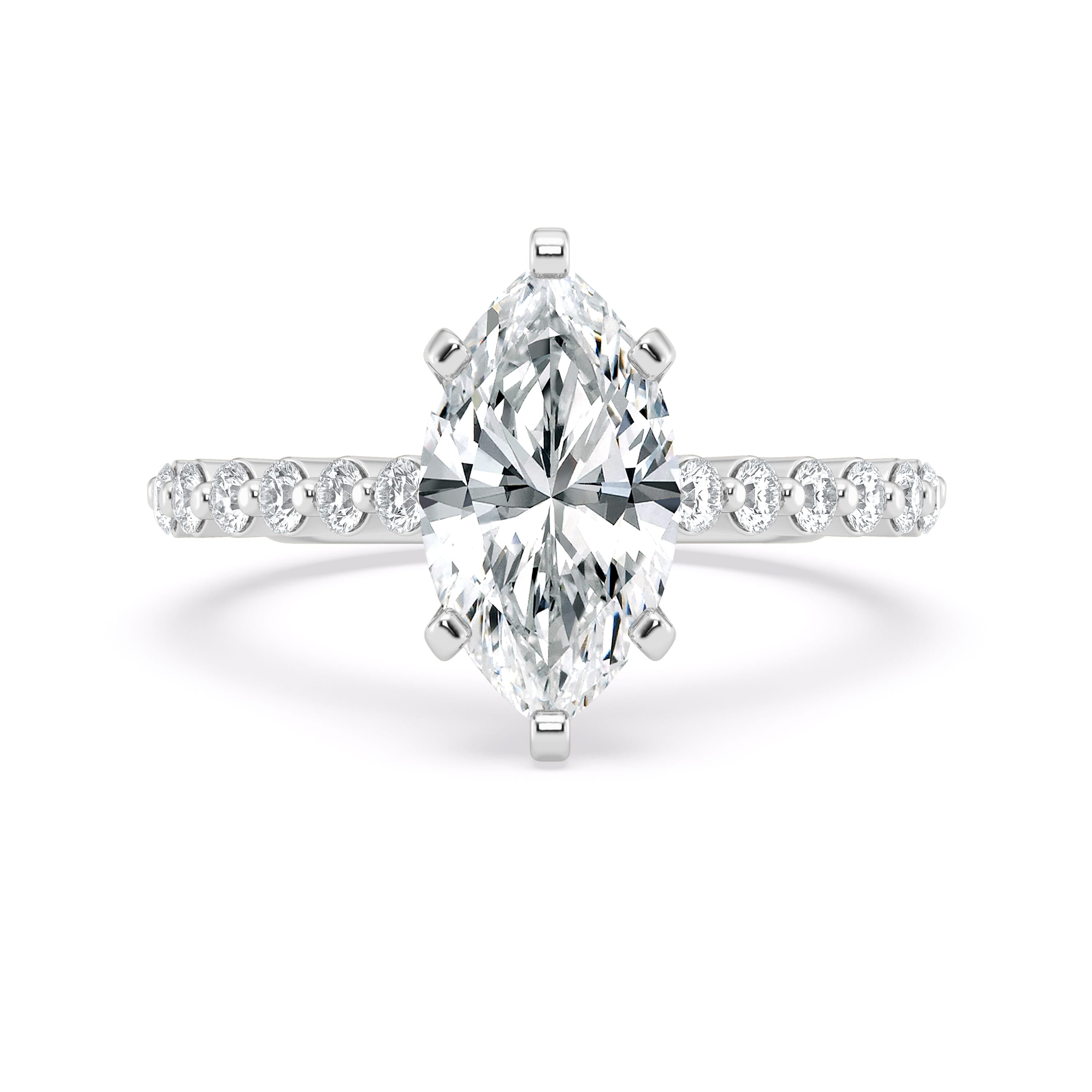 Arise Jewelry Marquise Cut Moissanite Ring for Her - 1.68 Ct Bezel Set Moissanite Ring - 14K ...