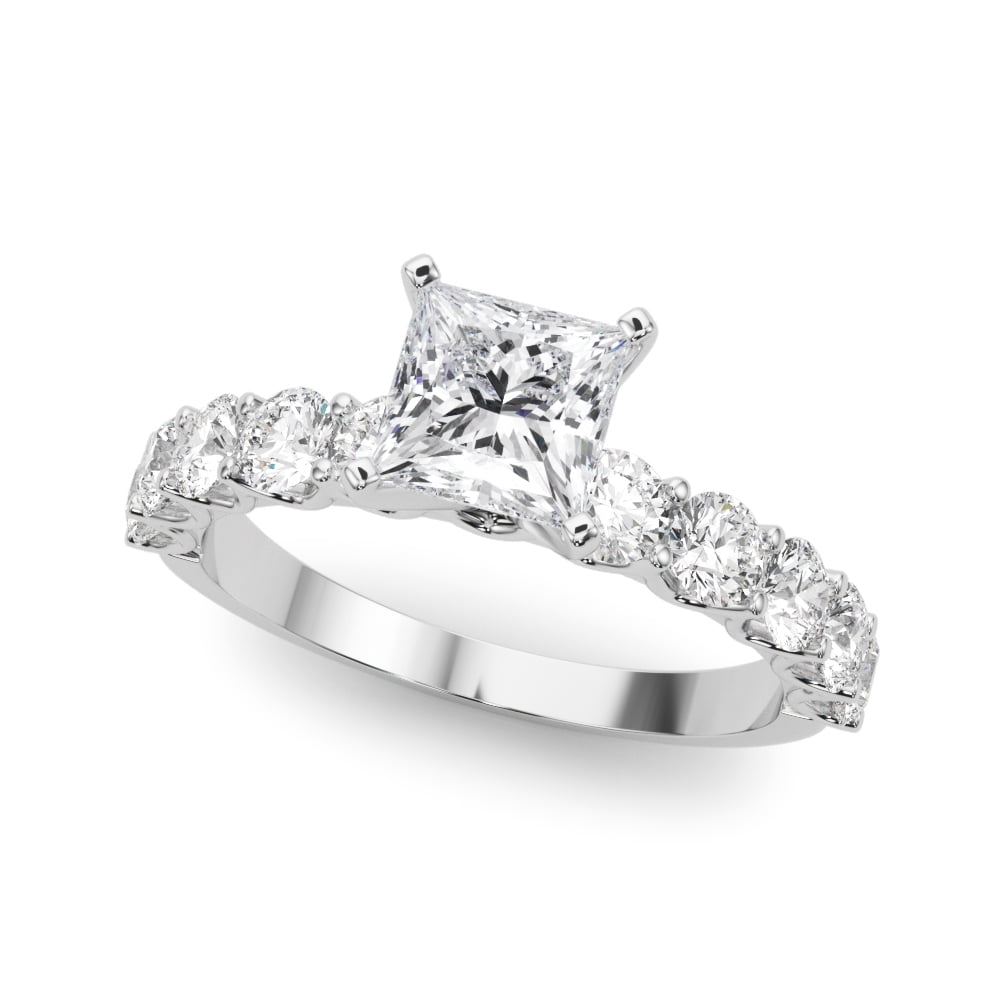Arise Jewelry Princess Cut Moissanite Ring for Women's - 2.13 Ct 14K ...