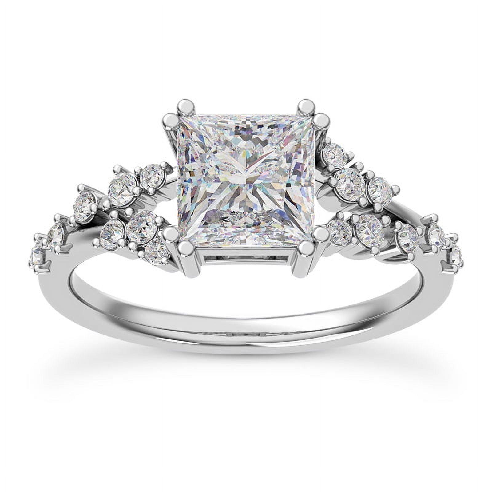 Arise Jewelry Princess Cut Solitaire Engagement Ring - 14K White Gold ...