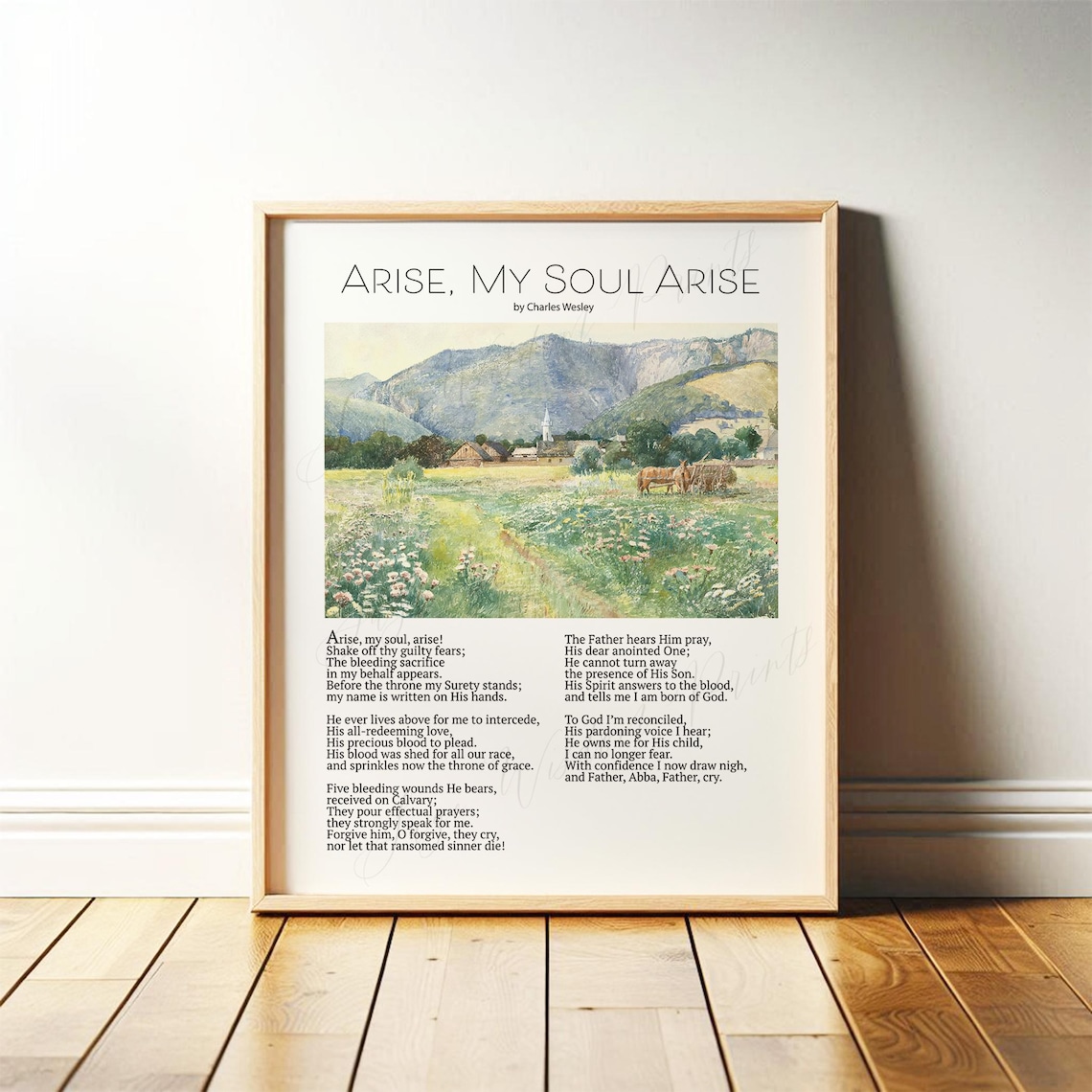 Arise My Soul Arise Hymn Wall Art Christian Hymn Print, Religious Wall ...