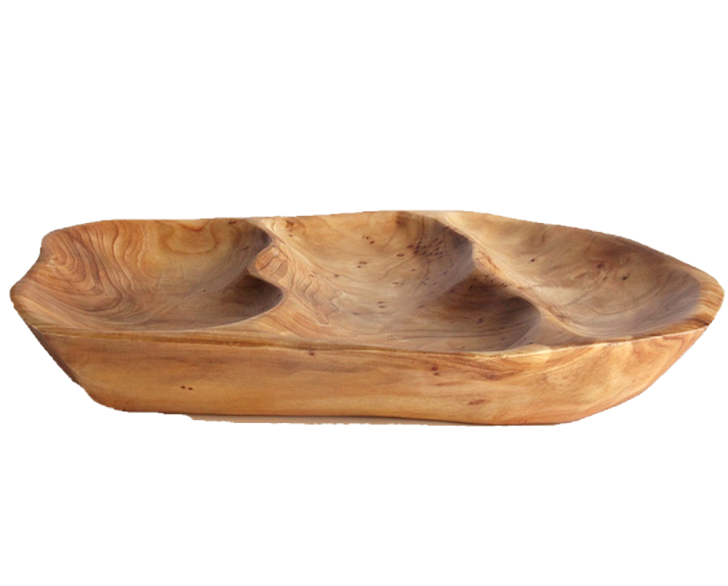 Arise-Sun Handcrafted Root Wood Divided Platter (Medium - 3 sections ...