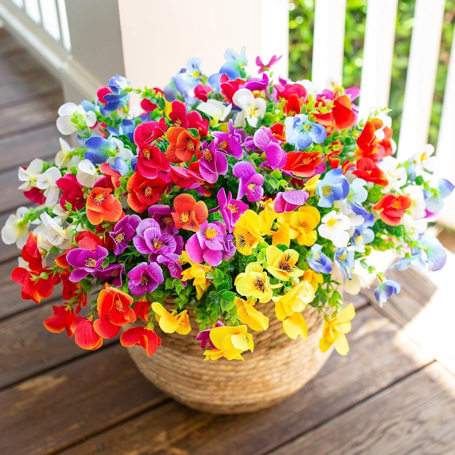 Arisefrom Artificial Flowers Plants Flowers for Outdoor, Faux UV ...