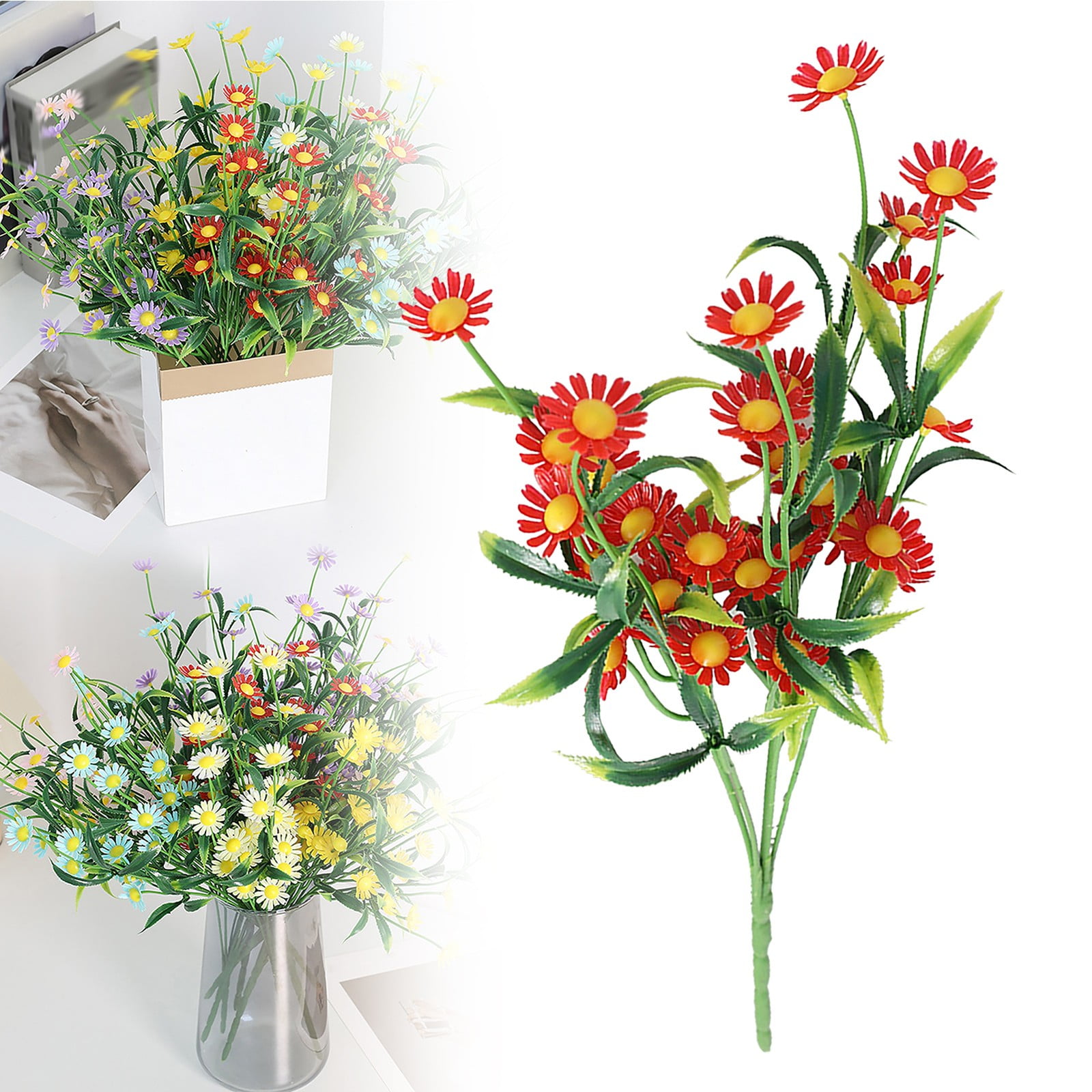 Arisefrom Artificial Outdoor Flowers ，5 Prong Bunch Of Water Plants ...