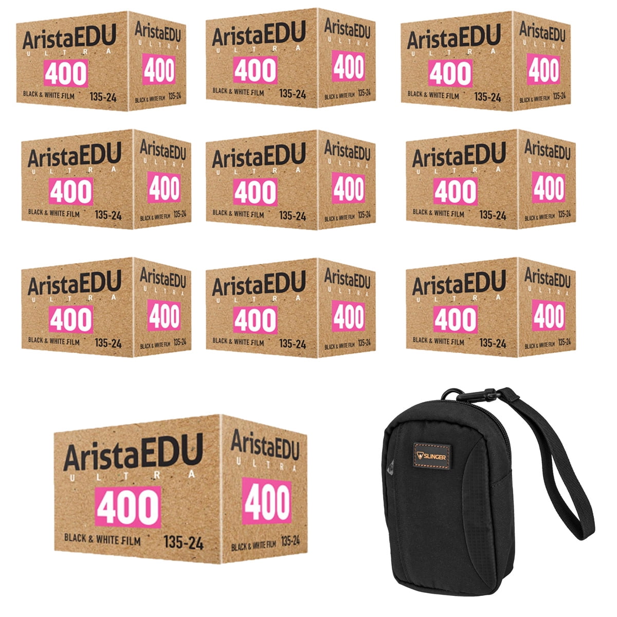 Arista EDU Ultra 400 35mm Black and White Negative Roll Film, 10-Pack ...