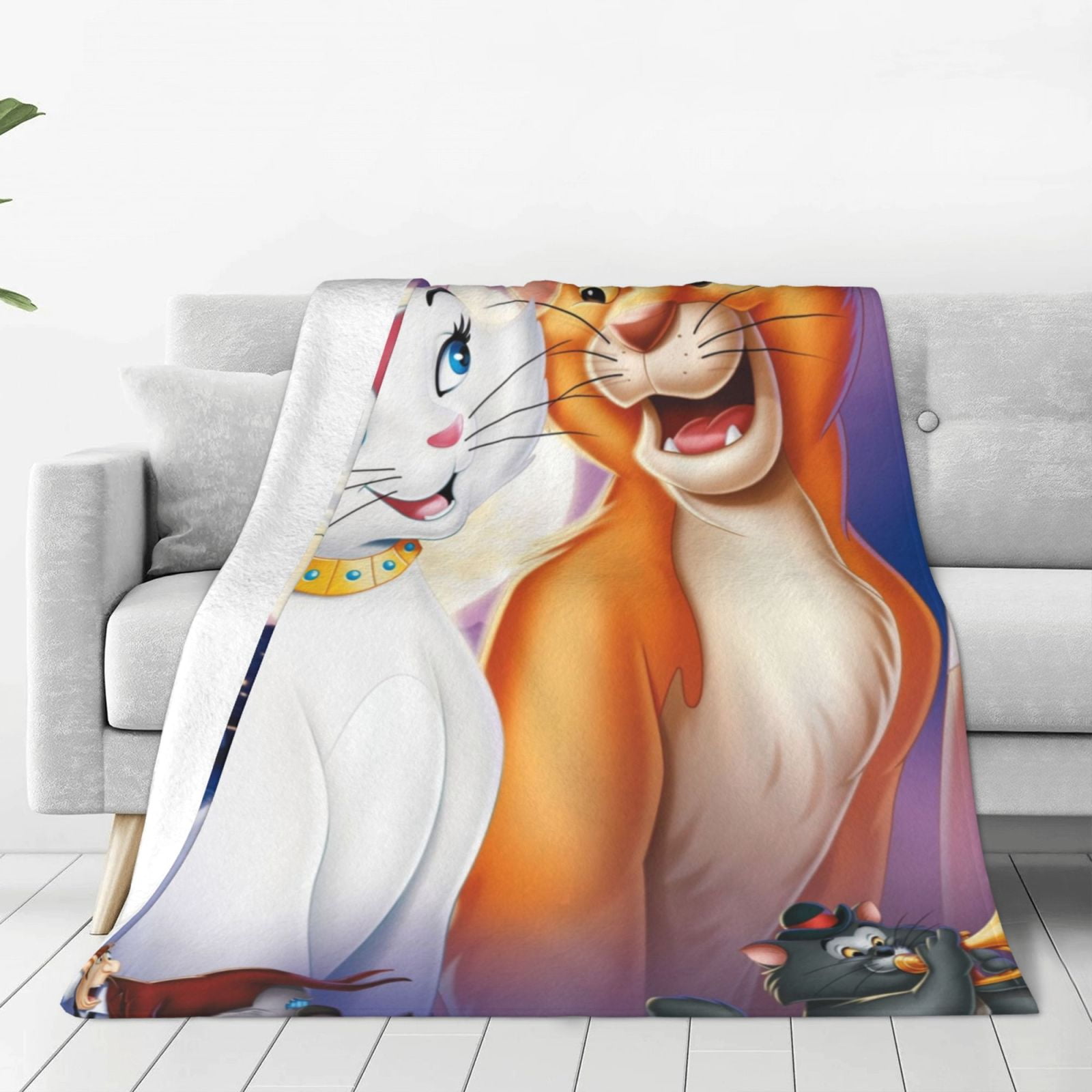 Aristocats Blanket Cute Character All Season Warm Fuzzy Plush Throw ...