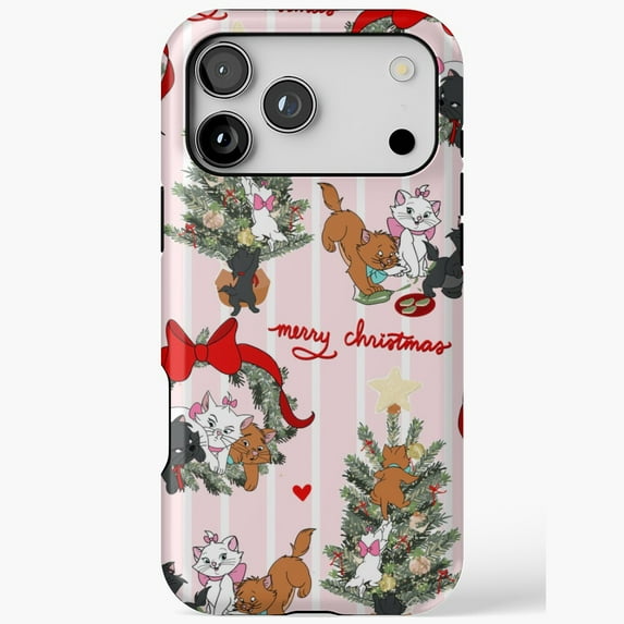 Aristocats Christmas Cat Art Case for iPhone 11 12 13 14 15 16 17 Pro ...