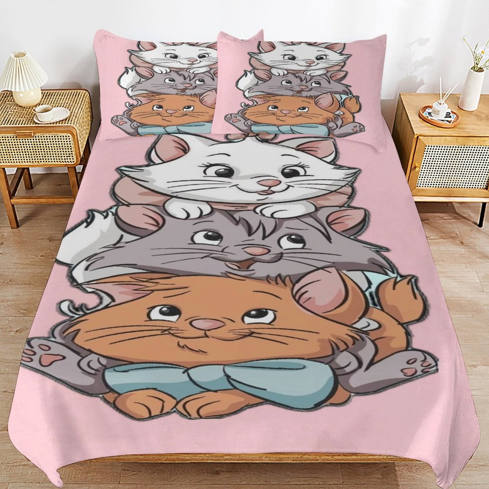Aristocats Duvet Cover Set 3 Pieces Soft Comfy Comforter Cover with 2 ...