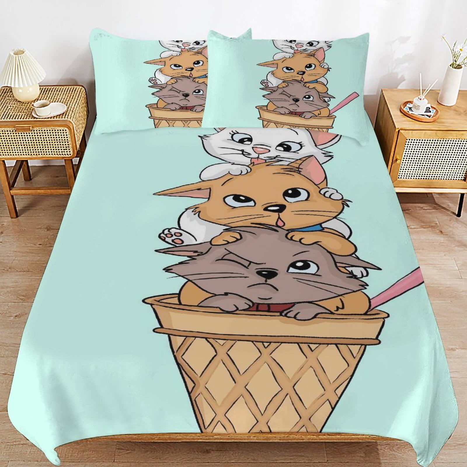 Aristocats Duvet Cover Set 3 Pieces Soft Comfy Comforter Cover with 2 ...