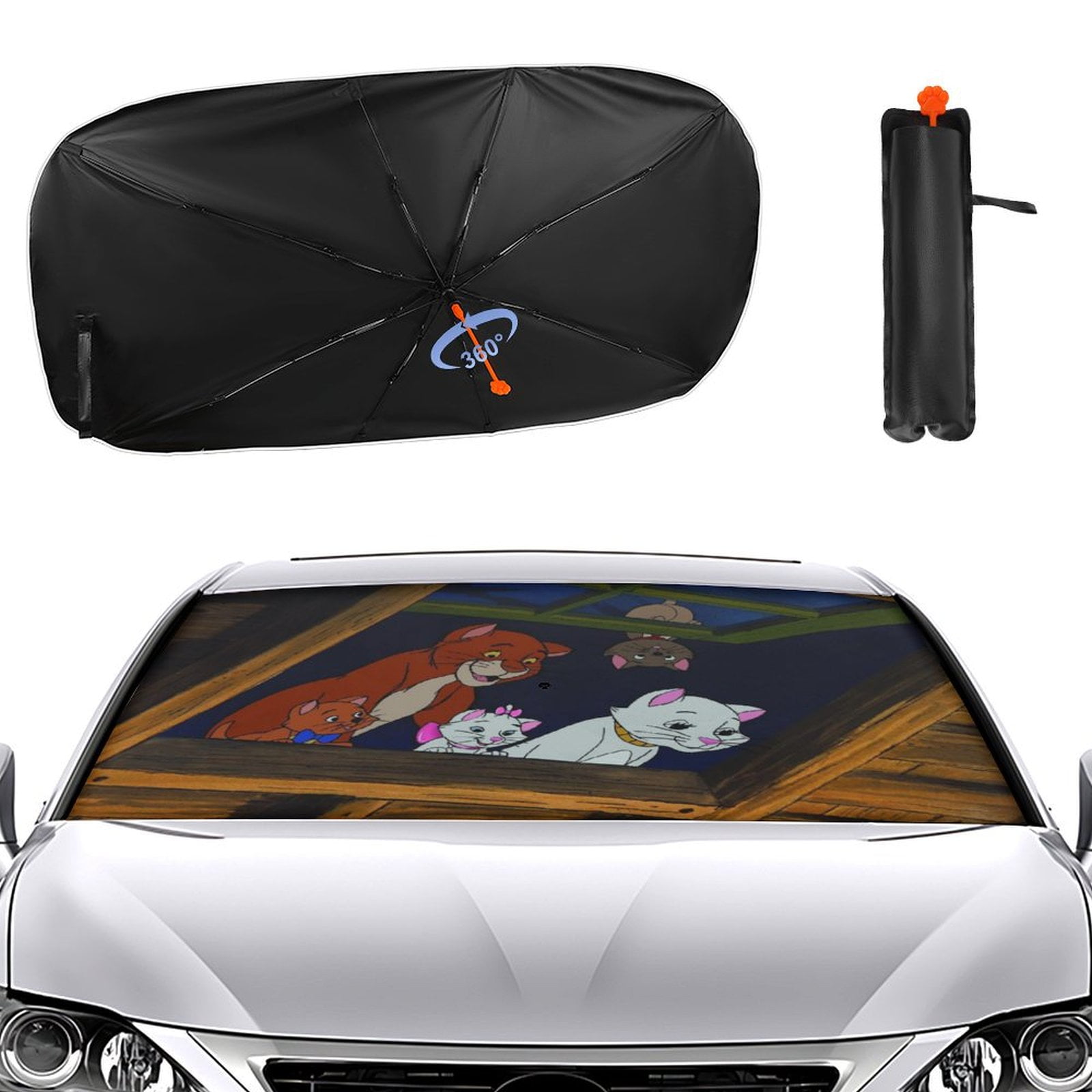 The Aristocats Windshield Sun Shade Umbrella - Foldable Car Window ...