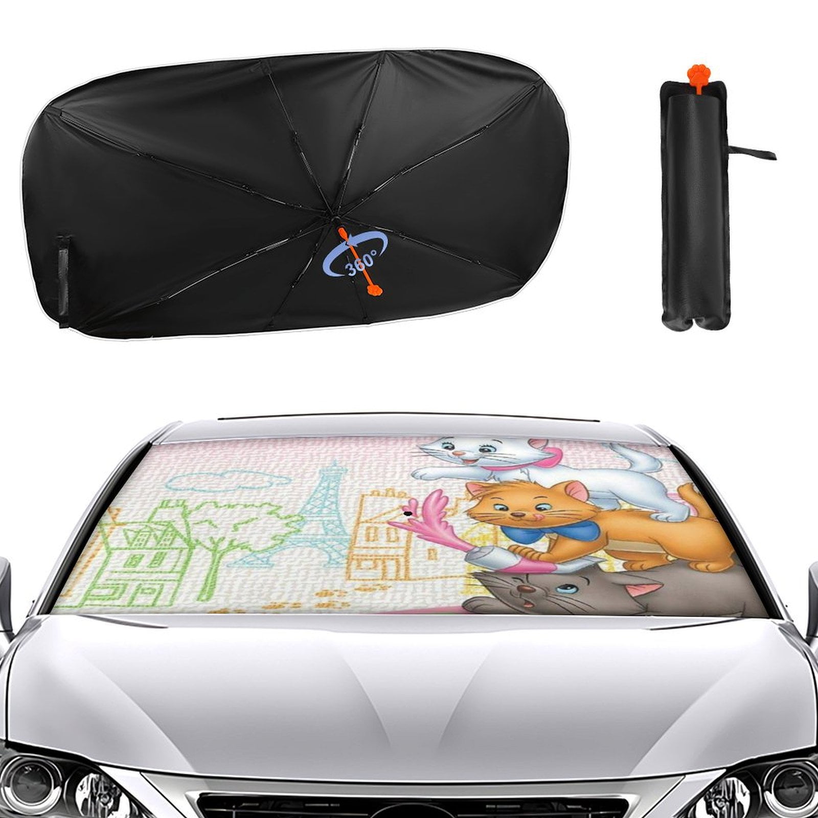 The Aristocats Windshield Sun Shade Umbrella - Foldable Car Window ...