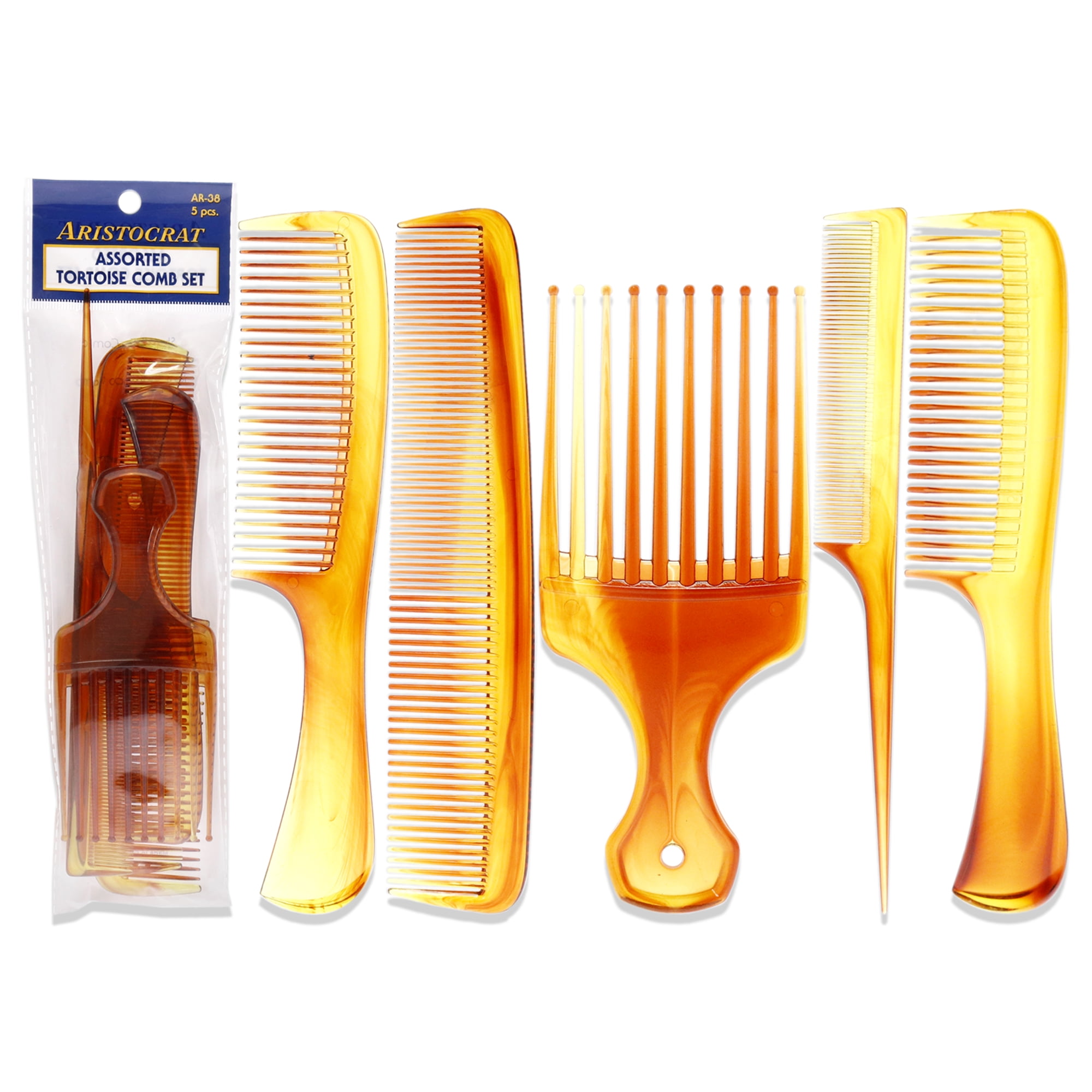 Aristocrat Assorted Tortoise Comb Set , 5 Pc Comb - Walmart.com