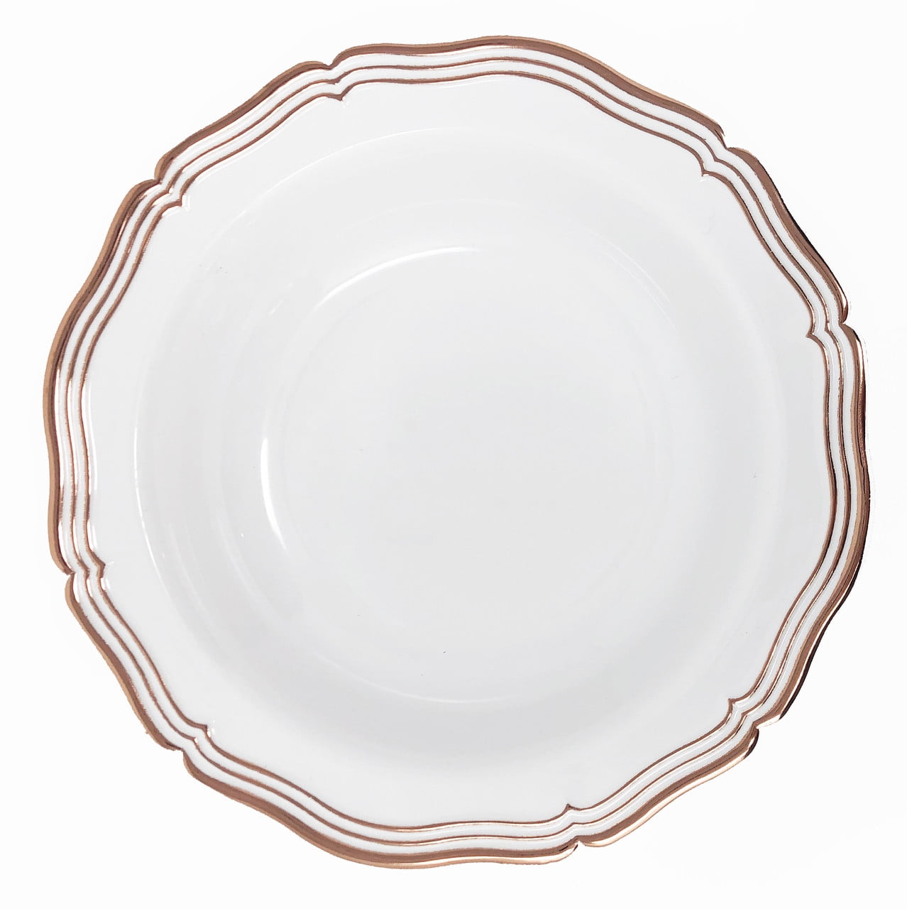Party Source 10 oz White W/ Rose Gold Rim Plastic Party Soup Bowls 10ct ...