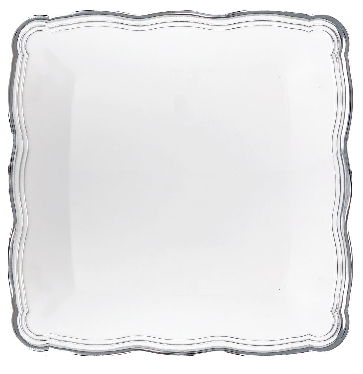 Aristocrat Collection White w/ Silver Rim Square Trays 2ct. - Walmart.com