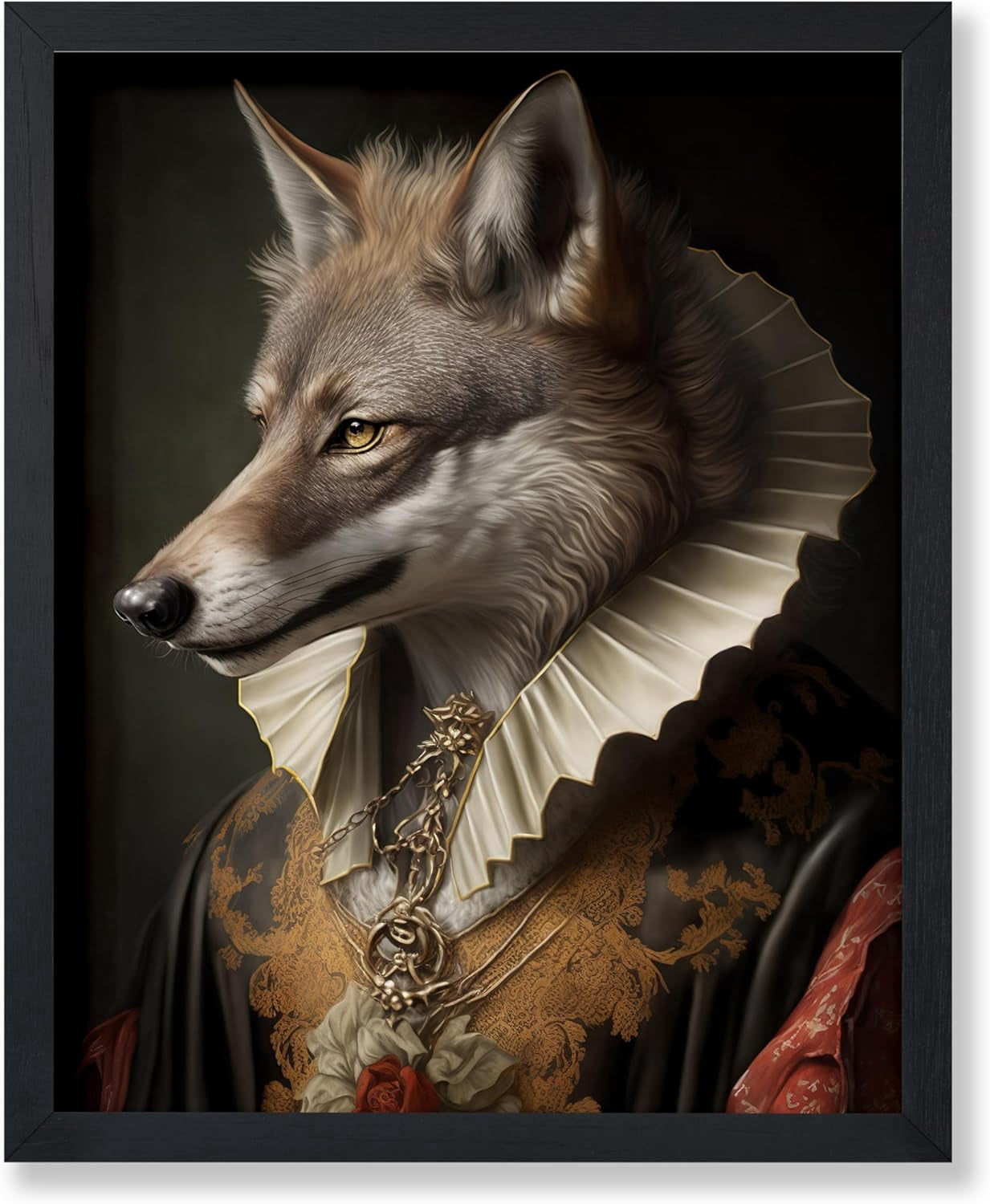 Aristocratic Wolf Poster - Renaissance Print - Portrait Art - Wolf Art ...