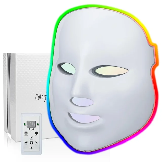 LED Face Mask RUTAWZ Light Therapy Skin Care Device, 7 Color LED Mask ...