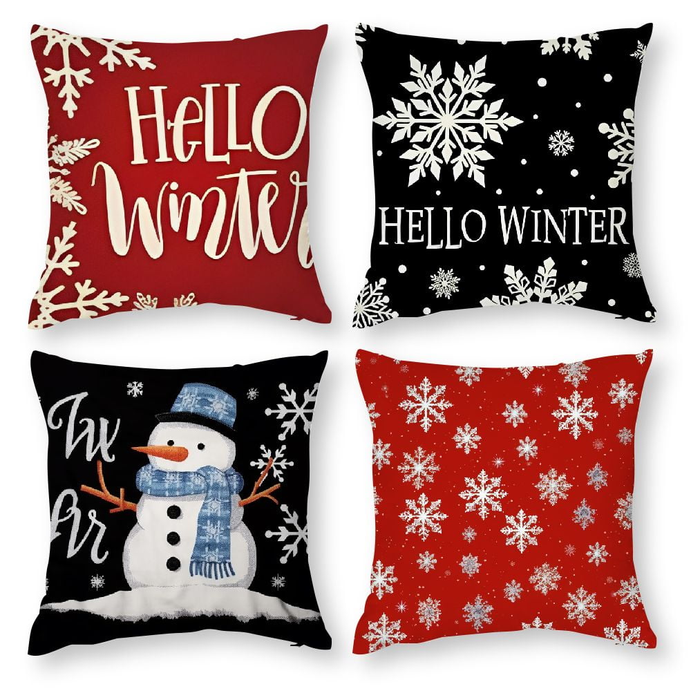 Aristuring 4pcs Short Plush Decor Throw Pillows Cover Indoor Outdoor ...