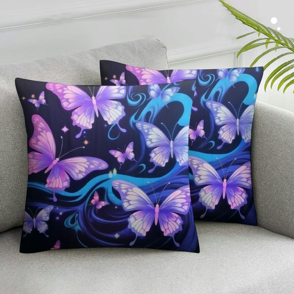Aristuring Butterflies Stars Swirls 2-Piece Short Plush Pillowcase Set ...