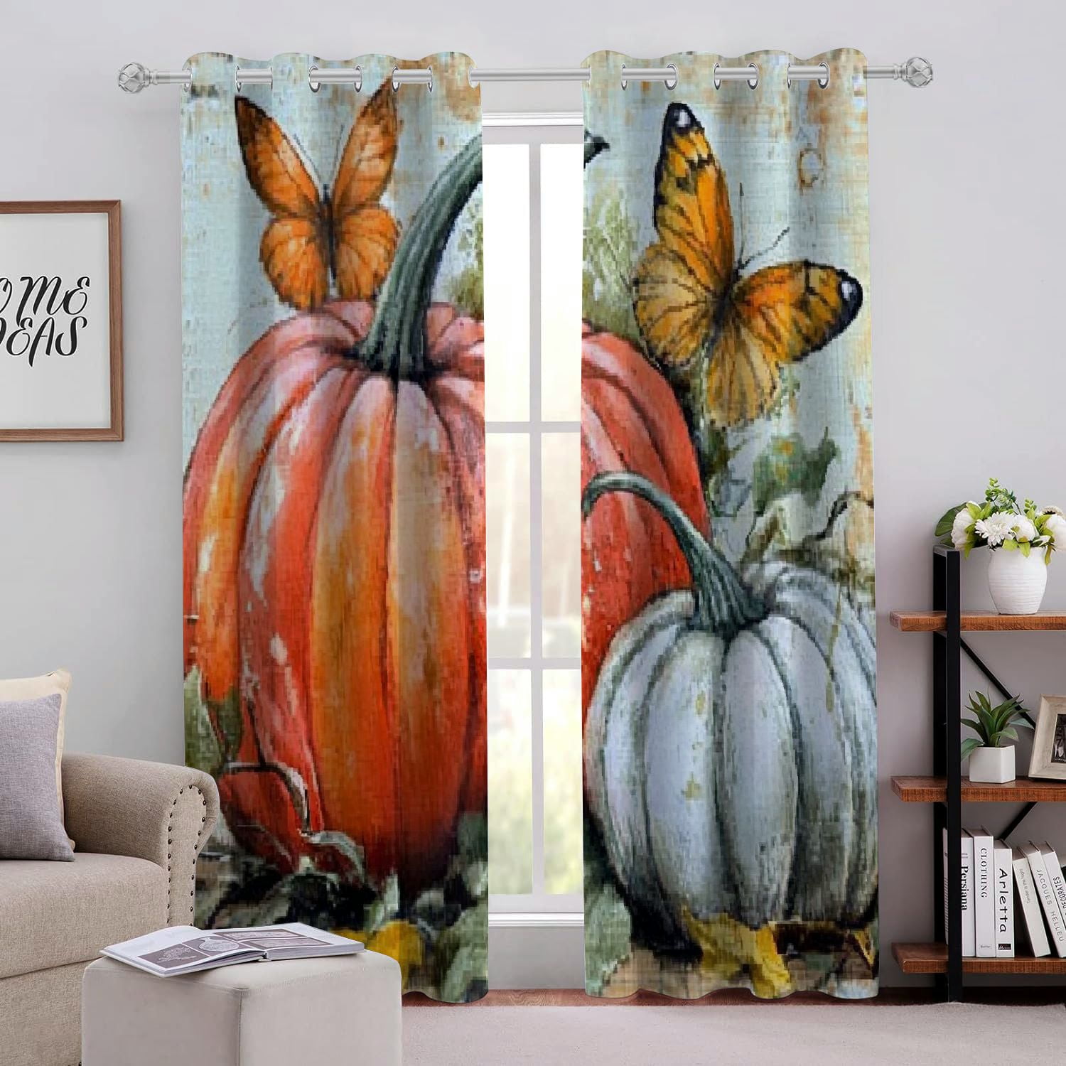 Aristuring Butterfly Punch Light Blocking Curtains 2-Pack - Oxford ...