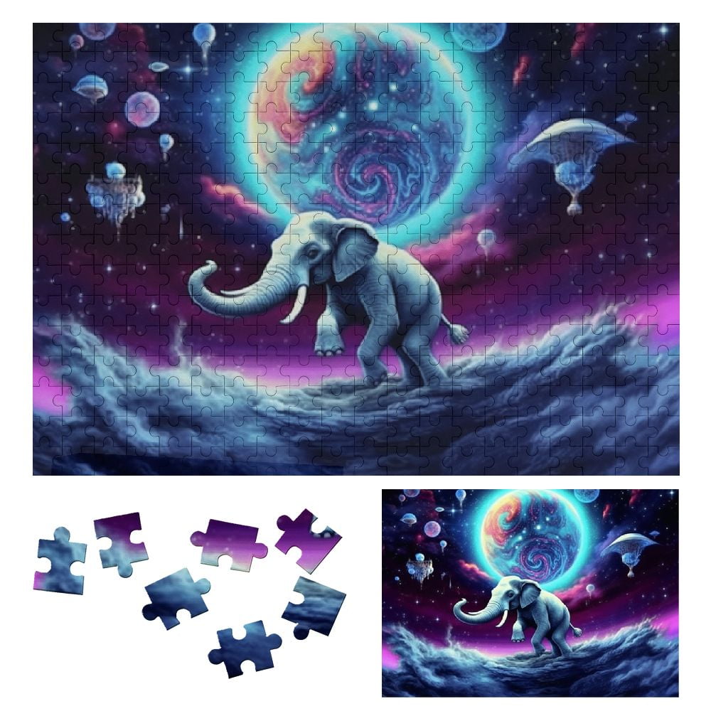 Aristuring Elephant Flying Moon Wooden Jigsaw Puzzle for Family Friends ...