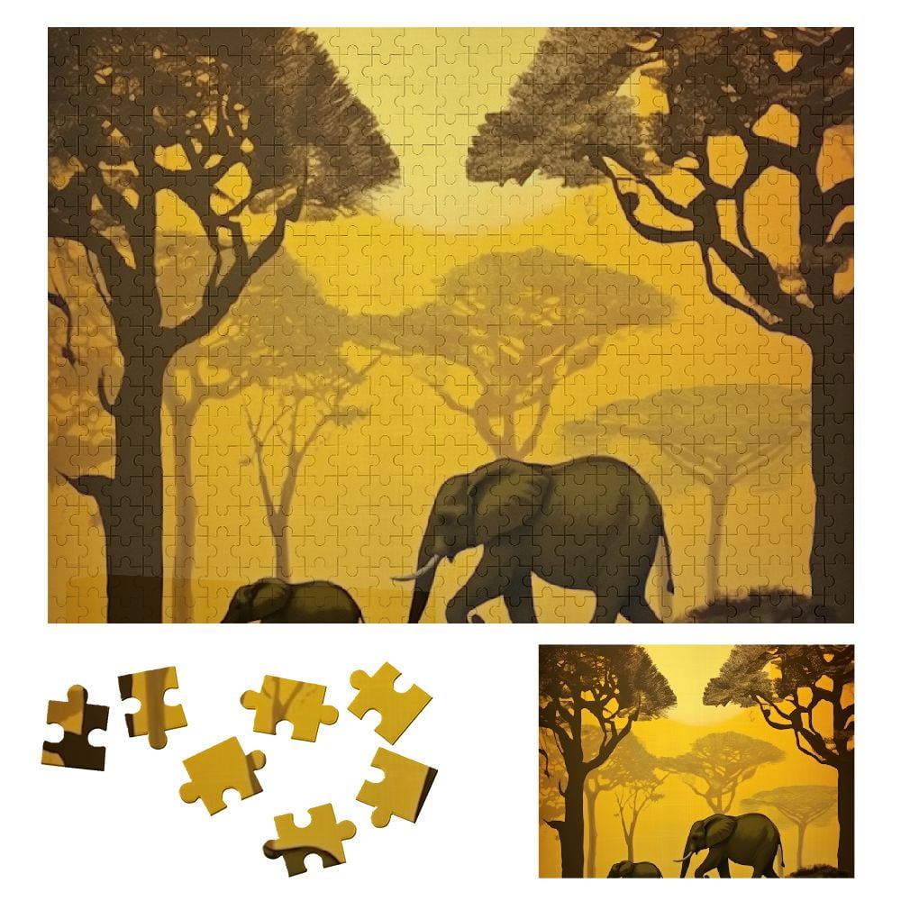 Aristuring Elephants Trees Sun Challenging Wood Puzzle for Adults ...