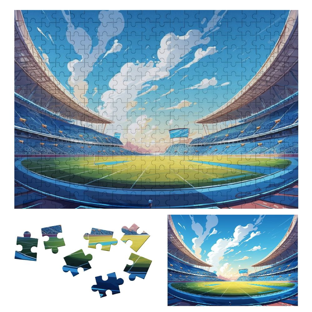 Aristuring Football Field Stadium Dynamic Lights Wooden Jigsaw Puzzle ...