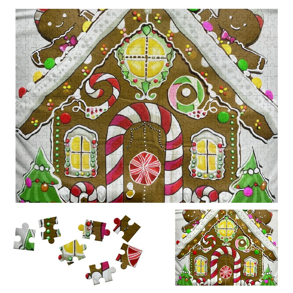 Aristuring Gingerbread House Ginger Candy Cane Wooden Jigsaw Puzzle for ...