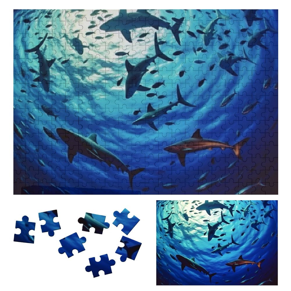 Aristuring Sharks Underwater Wood Jigsaw Puzzle Challenging Difficult ...
