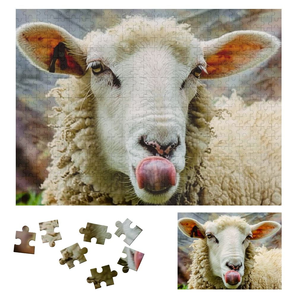 Jiayy Sheep Wooden Jigsaw Puzzle Impossible Wooden Puzzles for Adults and Kids Gift for Family ...