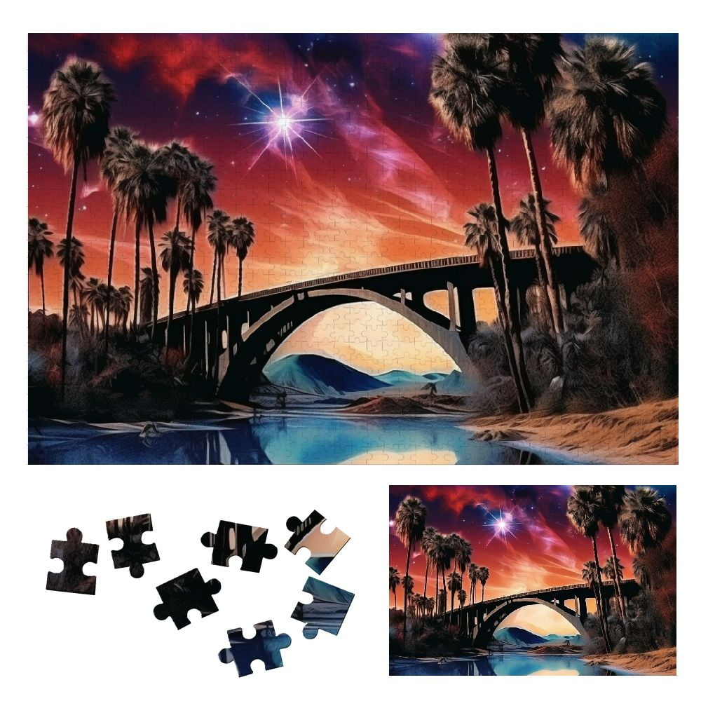 Jiayy Sunset Palm Trees Beach Wooden Jigsaw Puzzle for Family Friends ...