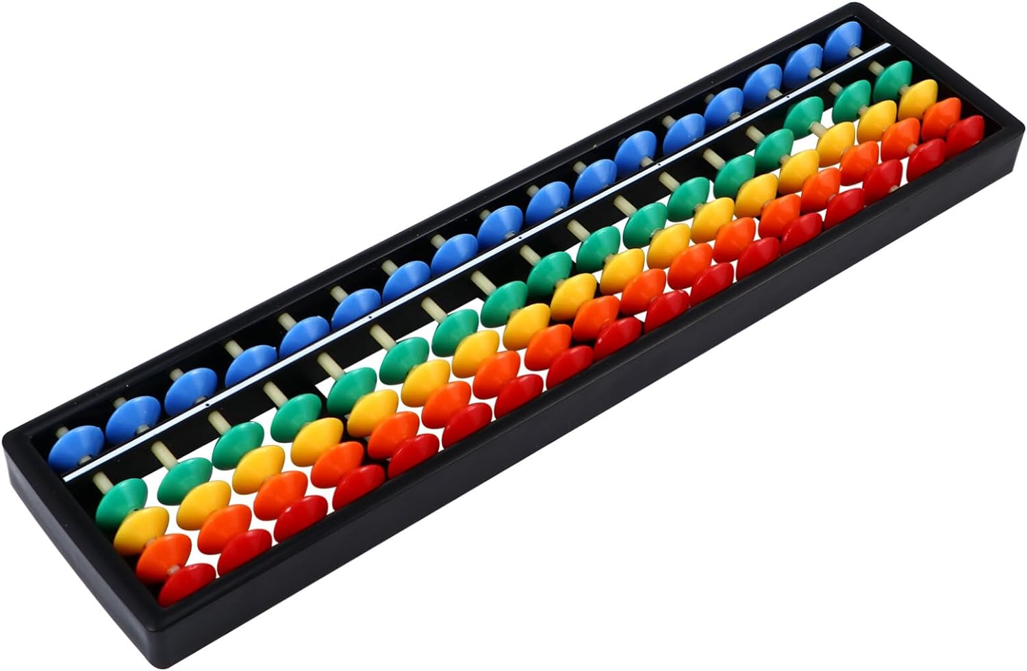 Arithmetic Abacus Math Counting Toy 17 Digits Rods with Colorful Beads, Chinese Abacus ...