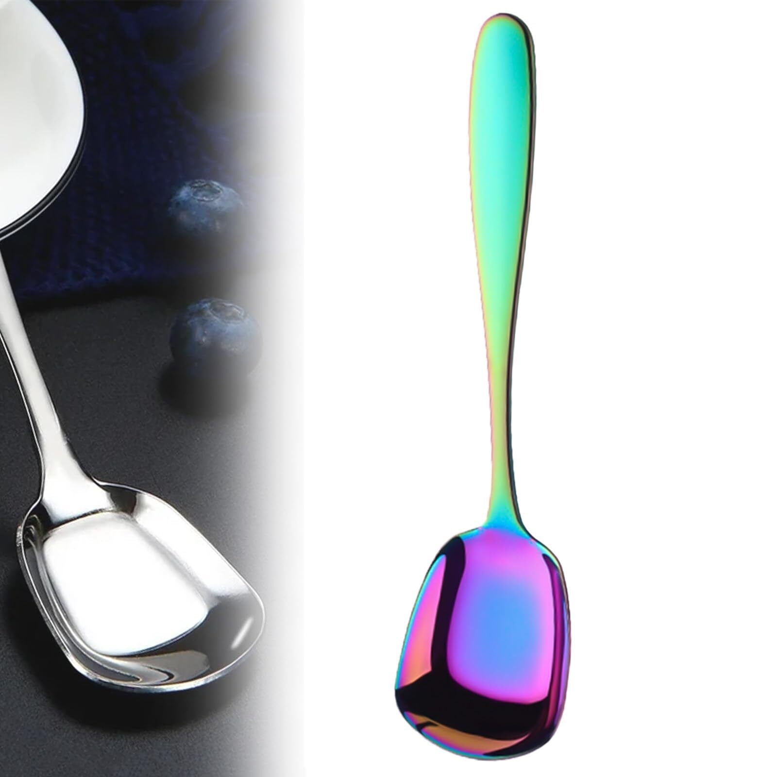 Arithmeticn Square Head Stainless Steel Spoons, 2024 New Asian Korean ...