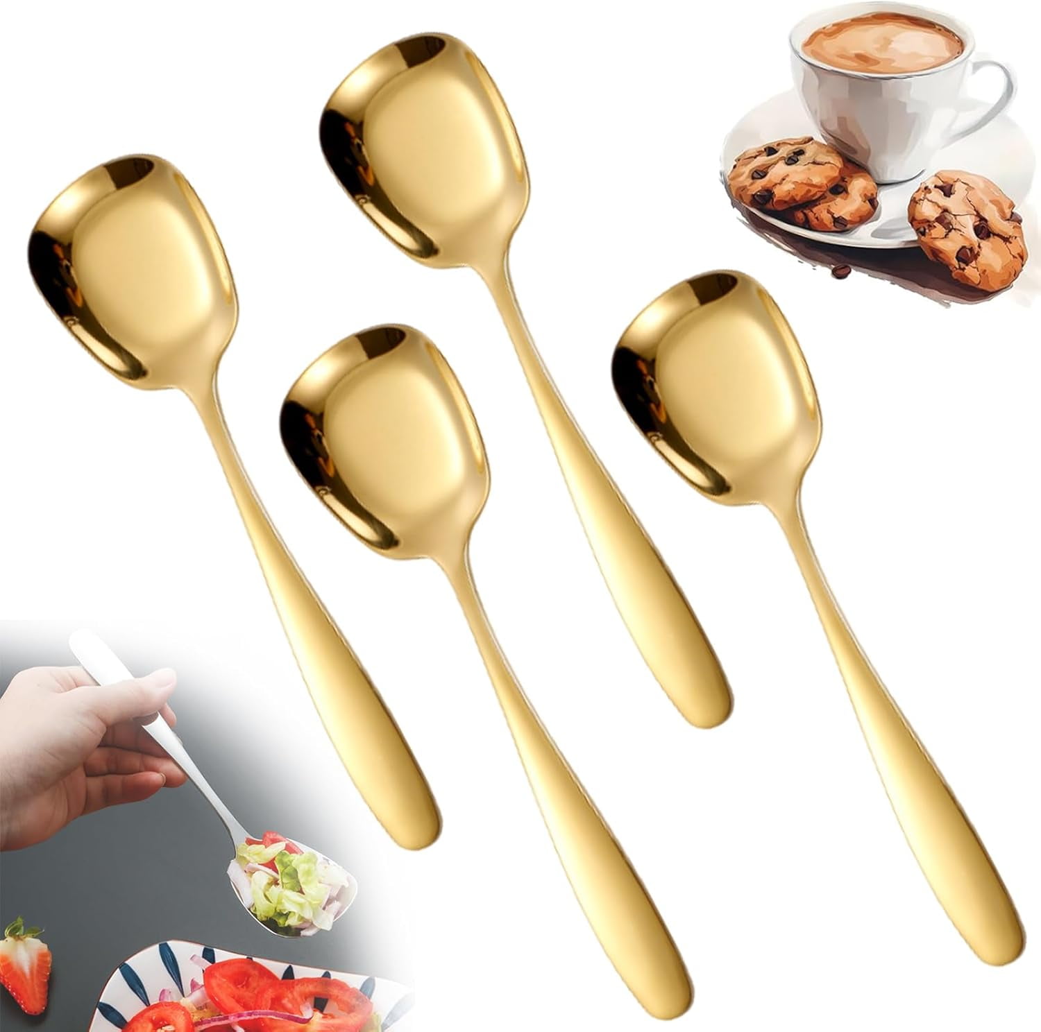 Arithmeticn Square Head Stainless Steel Spoons, Square Head Spoon ...
