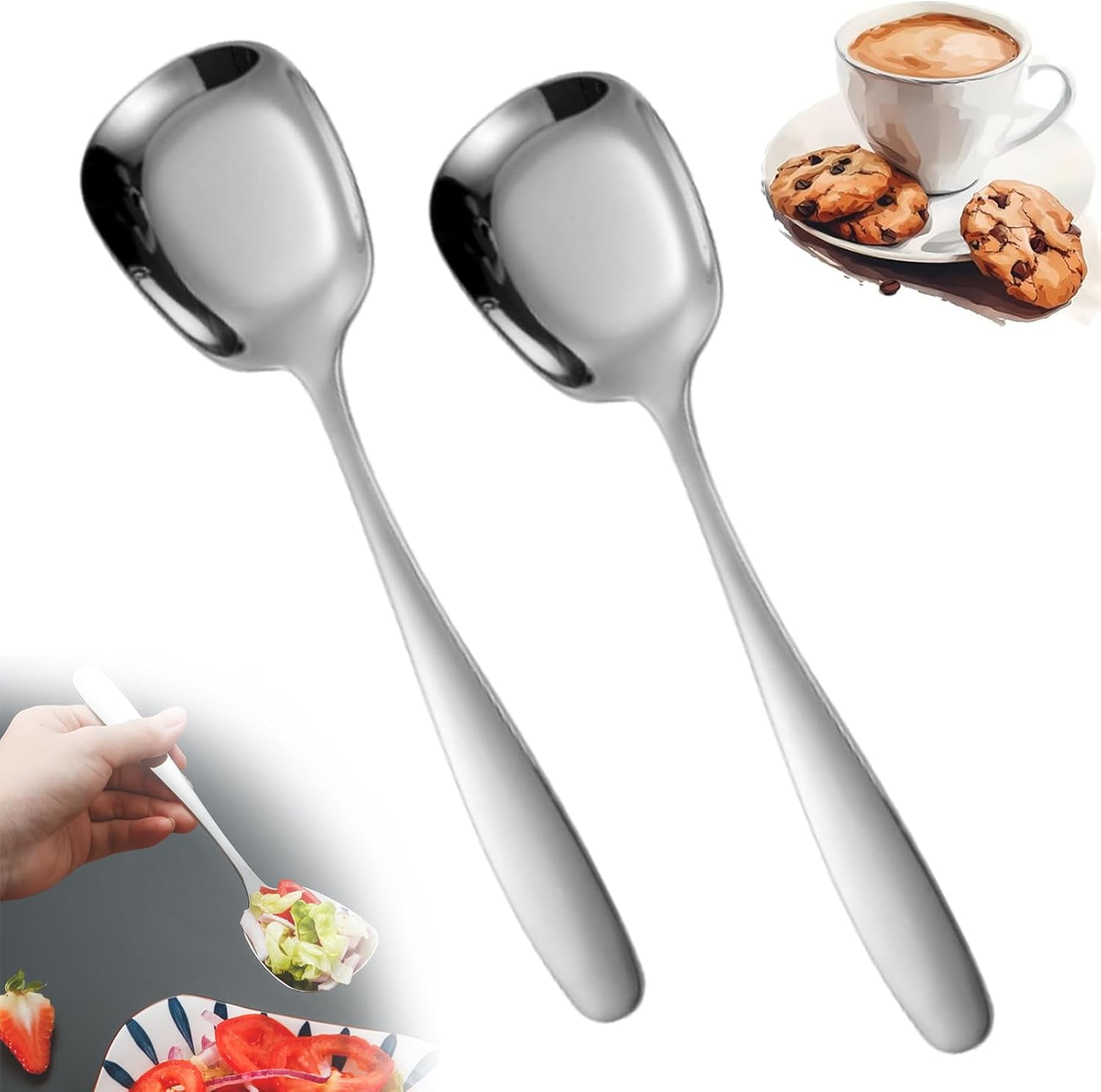 Arithmeticn Square Head Stainless Steel Spoons, Square Head Spoon ...