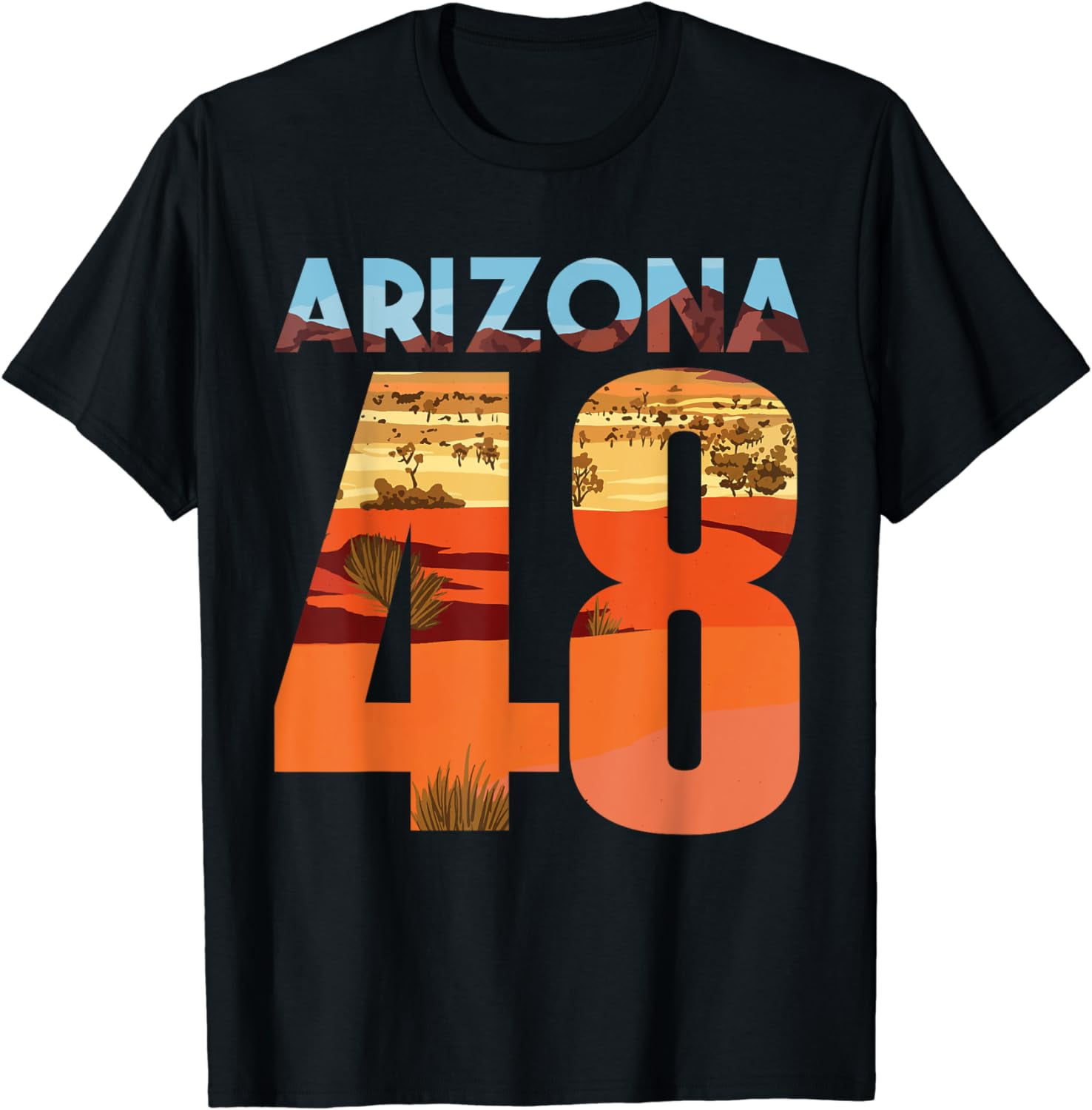 Arizona 48th State Souvenir Arizona 48 Cactus For Women Men T-Shirt ...