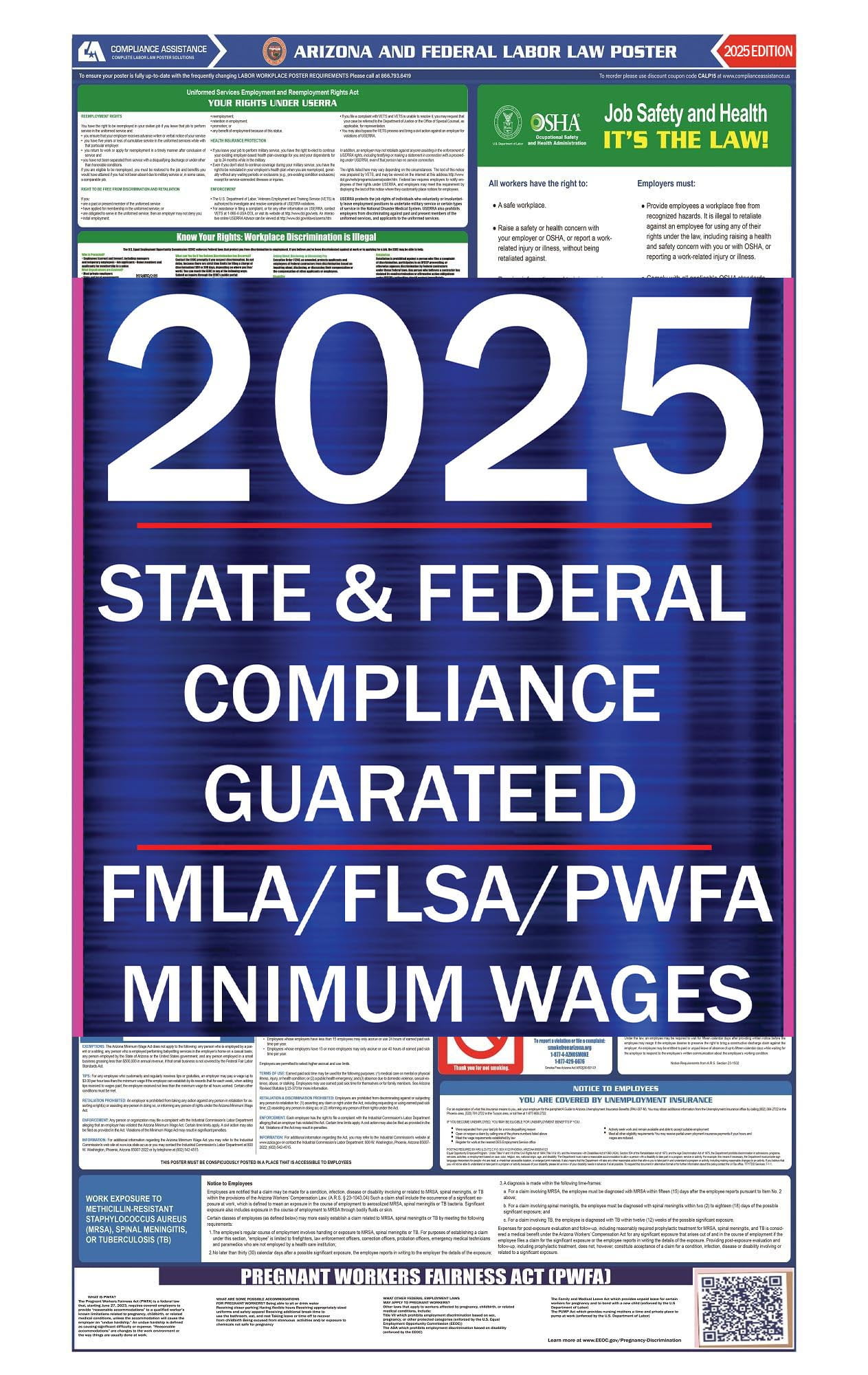 Arizona (AZ) 2025 State Labor Law Poster - Compliant with State ...