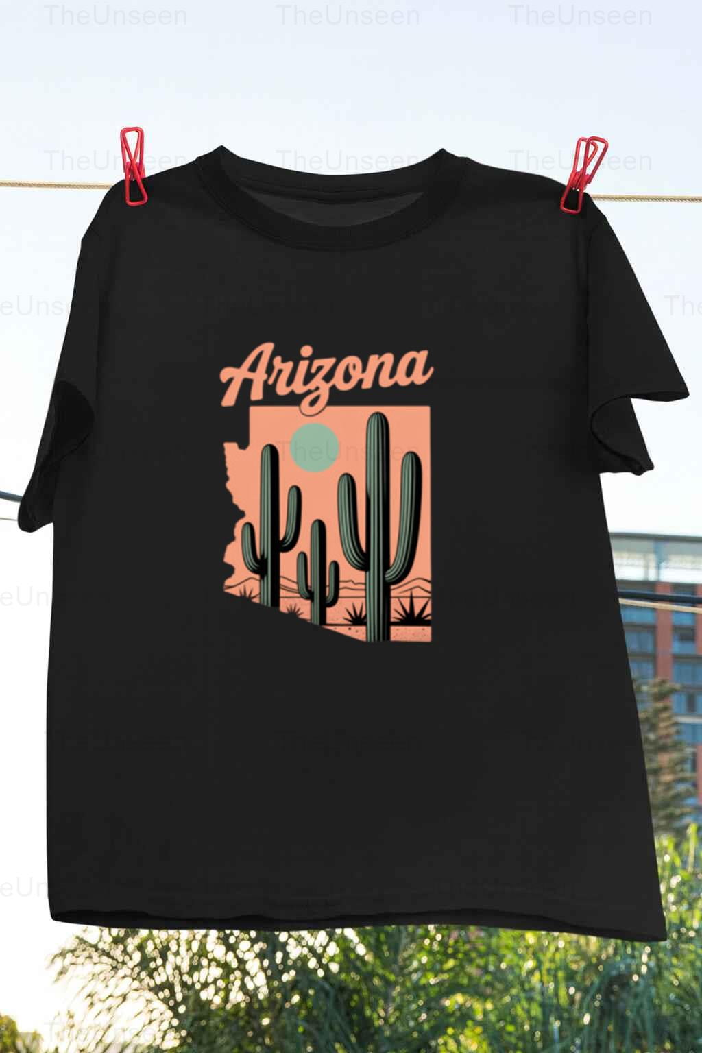 Arizona AZ Pride State Map Cactus Desert Art Unisex T-Shirt.png up to ...