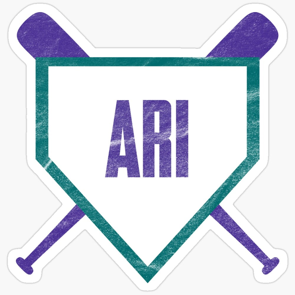 Arizona Abbreviation Retro Baseball Home Plate Design Sticker Phone ...