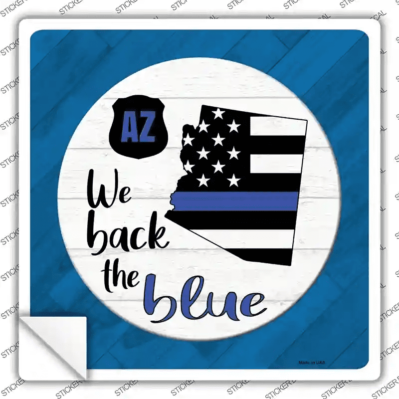 Arizona Back The Blue Novelty Square Sticker Decal Large - Walmart.com
